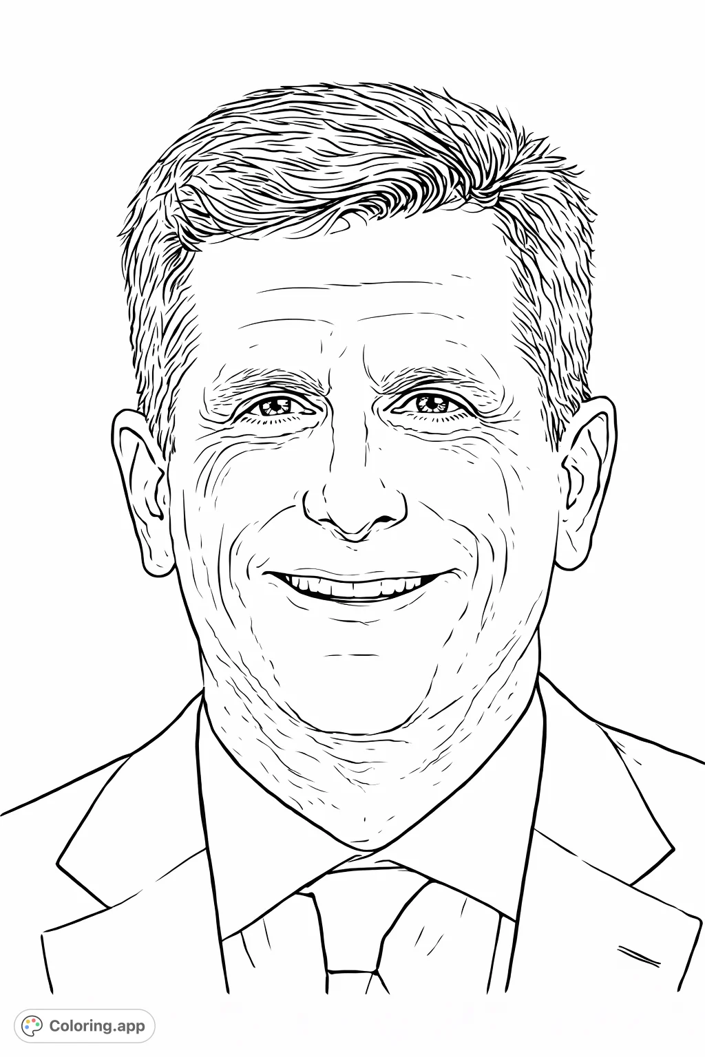 Smiling Professional Portrait - Coloring.app