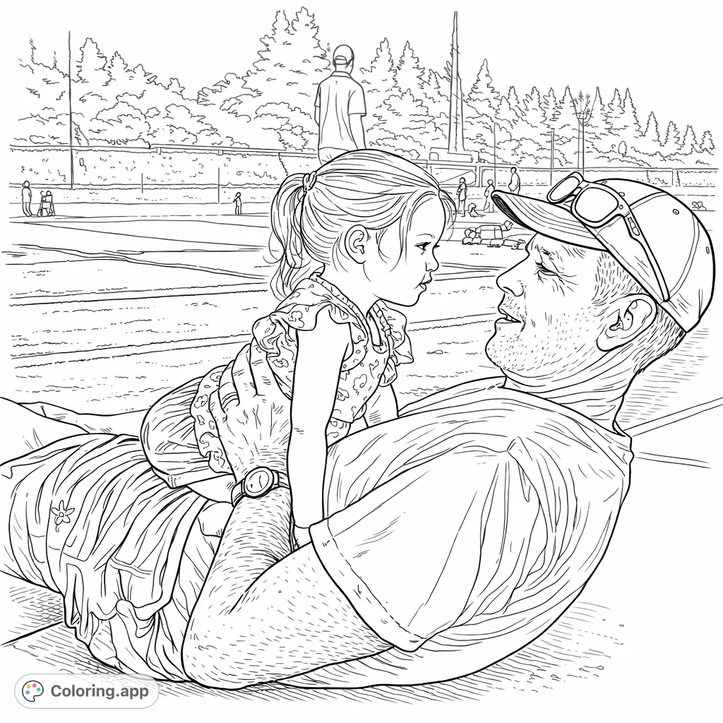 Father and Child Playtime - Coloring.app