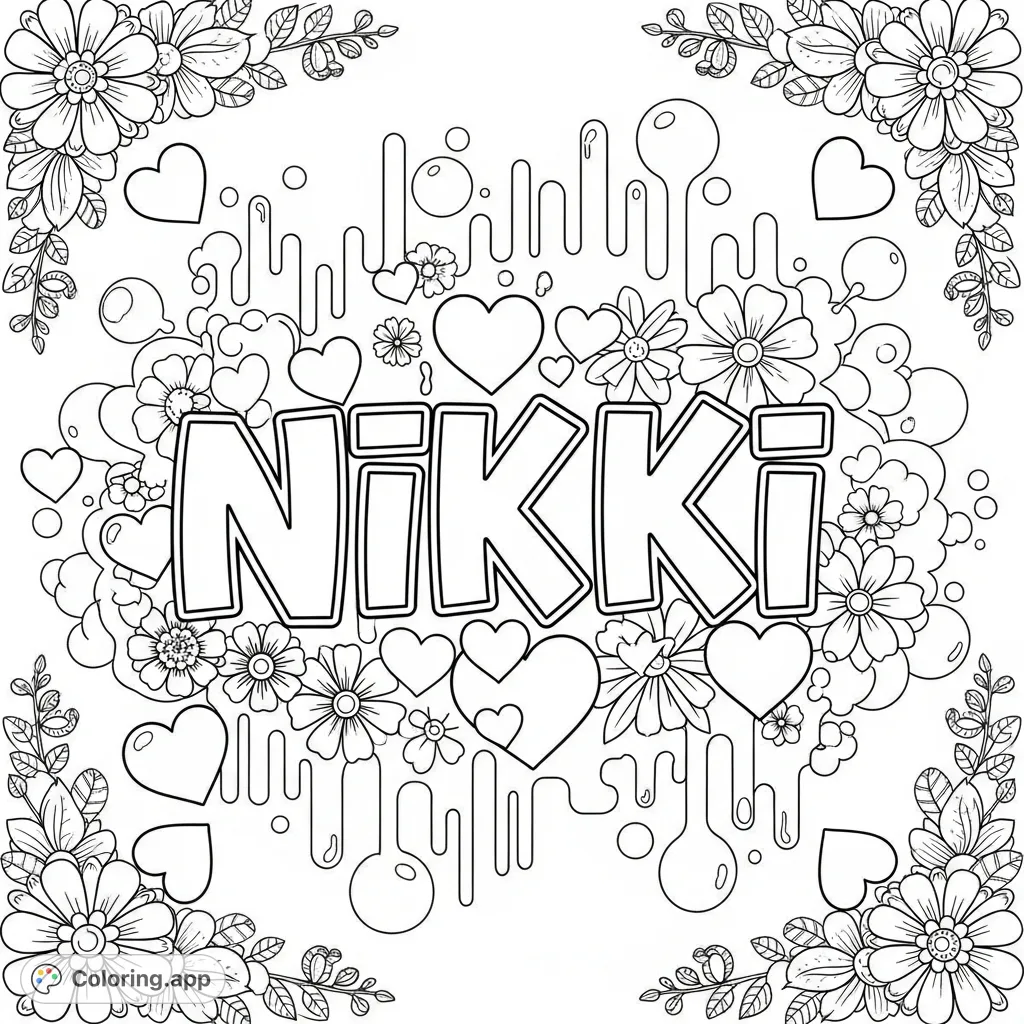 NIKKI Graffiti Style Art - Coloring.app