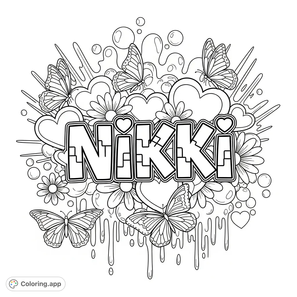 Nikki Graffiti Urban Art - Coloring.app