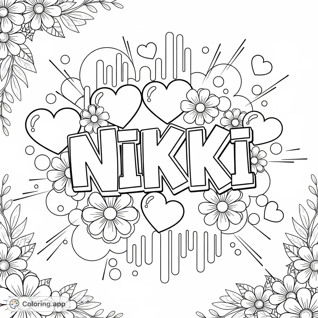 NIKKI Urban Graffiti Art - Coloring.app