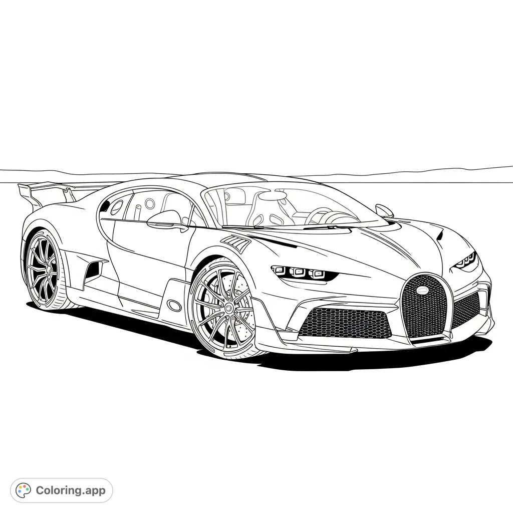 Bugatti Divo Hypercar Profile - Coloring.app
