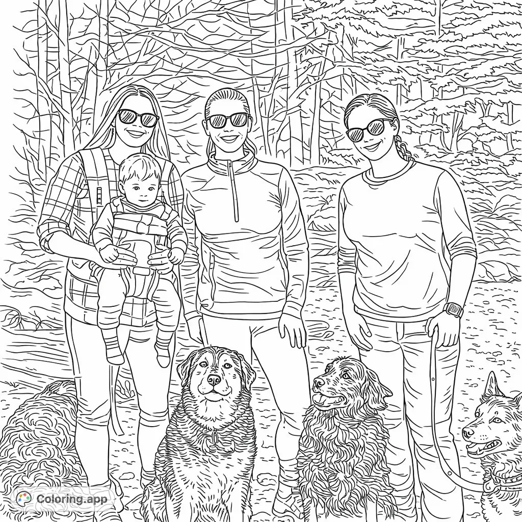 Friends, Family, and Furry Companions - Coloring.app