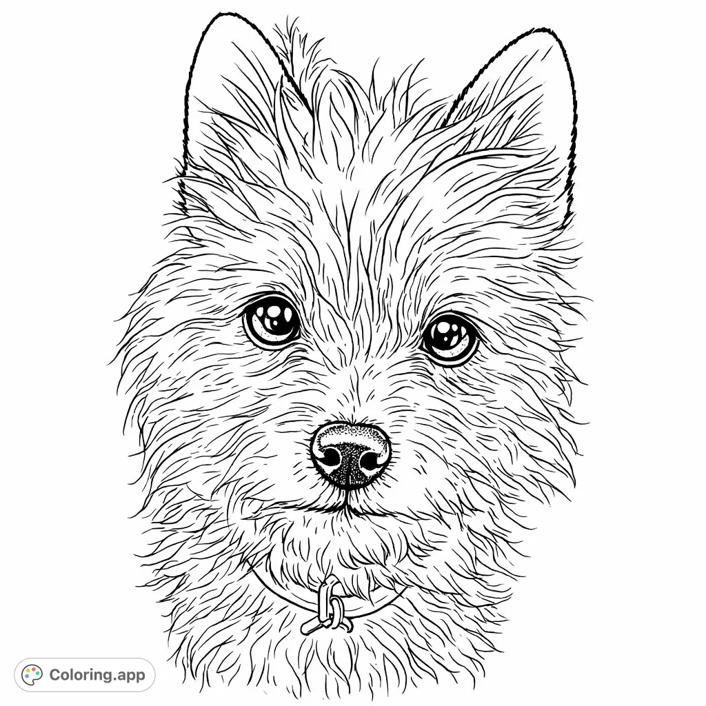 Expressive Scruffy Dog Portrait - Coloring.app
