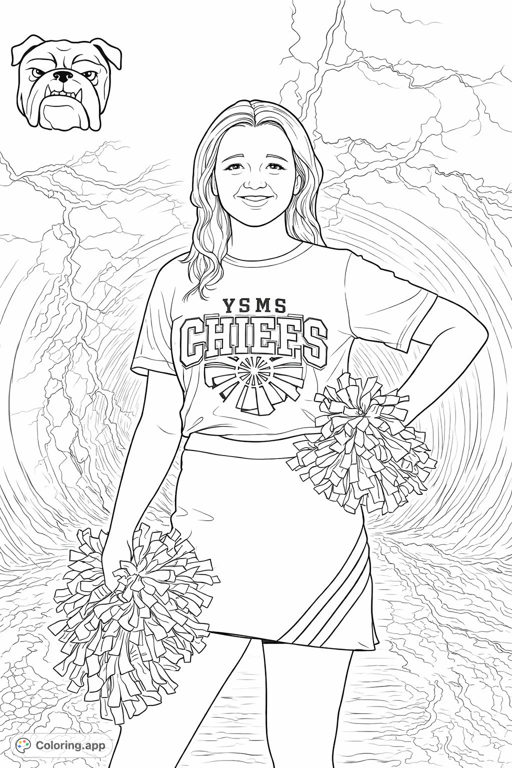 Energetic Cheerleader Spirit - Coloring.app