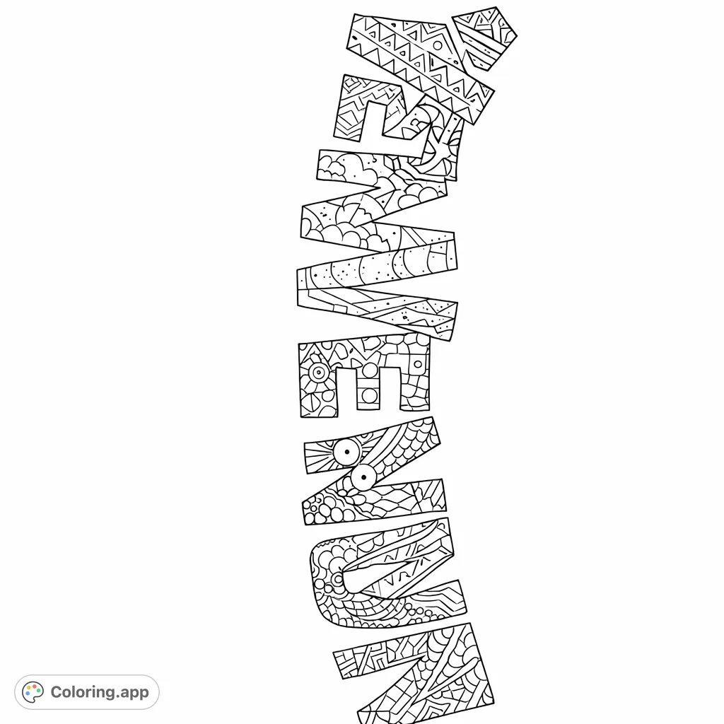 Awesome Pattern Letters - Coloring.app