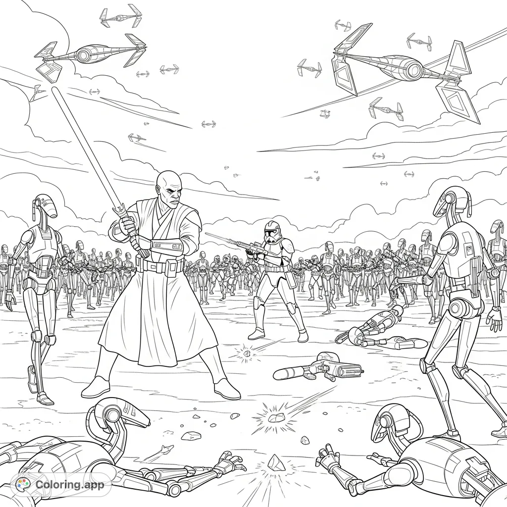 Jedi Battle on Naboo - Coloring.app