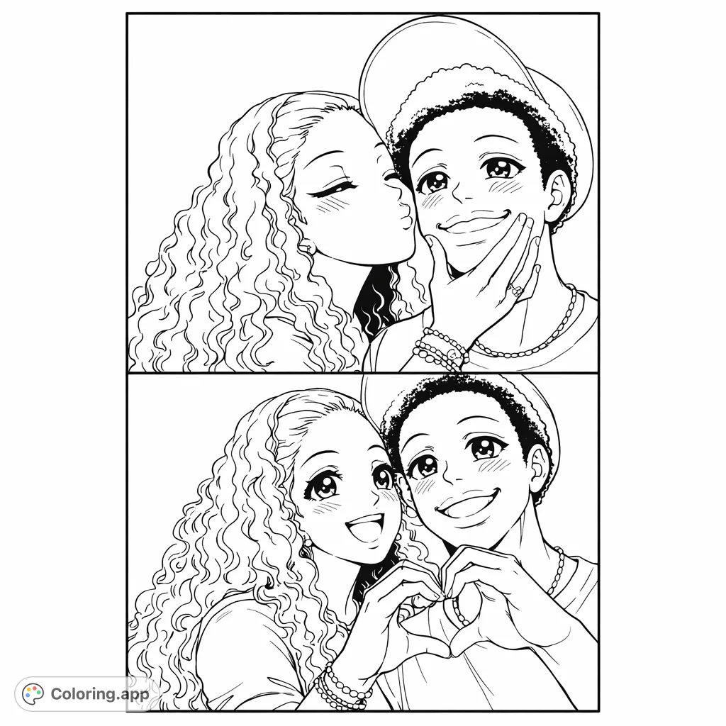 Romantic Photo Booth Moments - Coloring.app