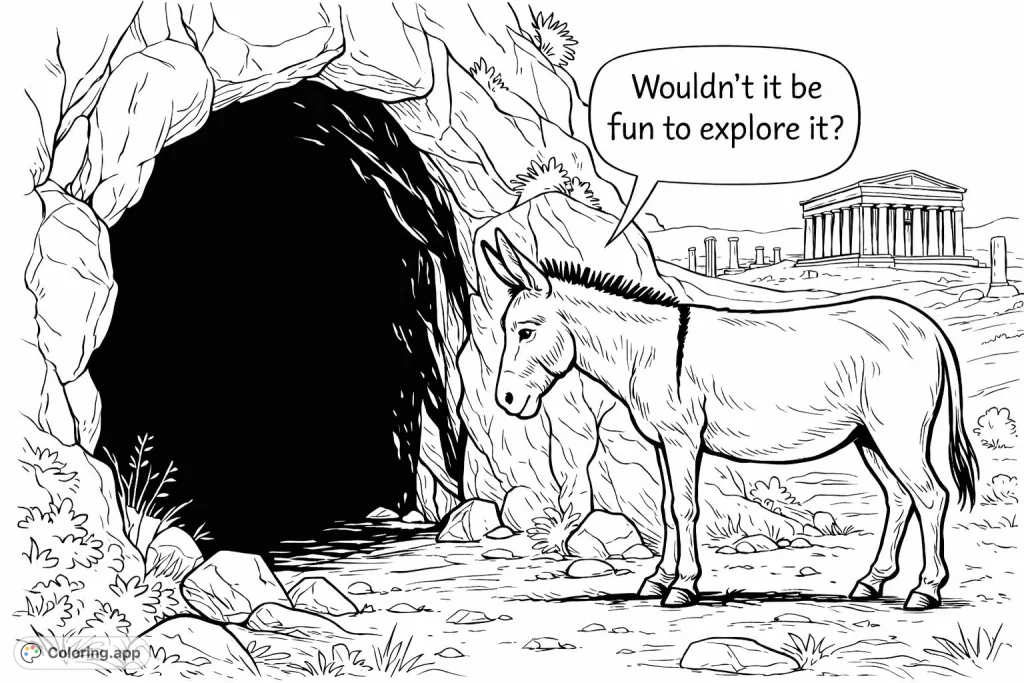 Ancient Ruins Donkey Expedition - Coloring.app