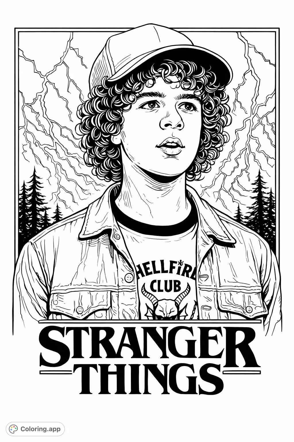 Curly-Haired Character Portrait - Coloring.app