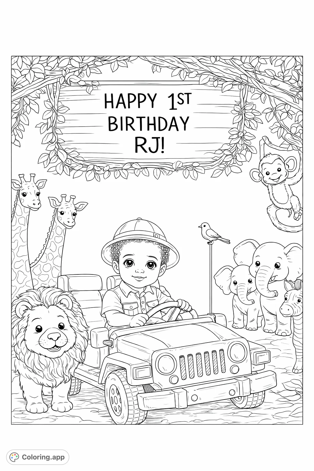 Safari Adventure Friends - Coloring.app