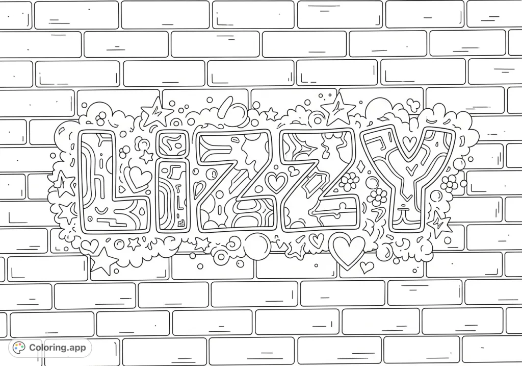 LIZZY Graffiti Brick Wall - Coloring.app