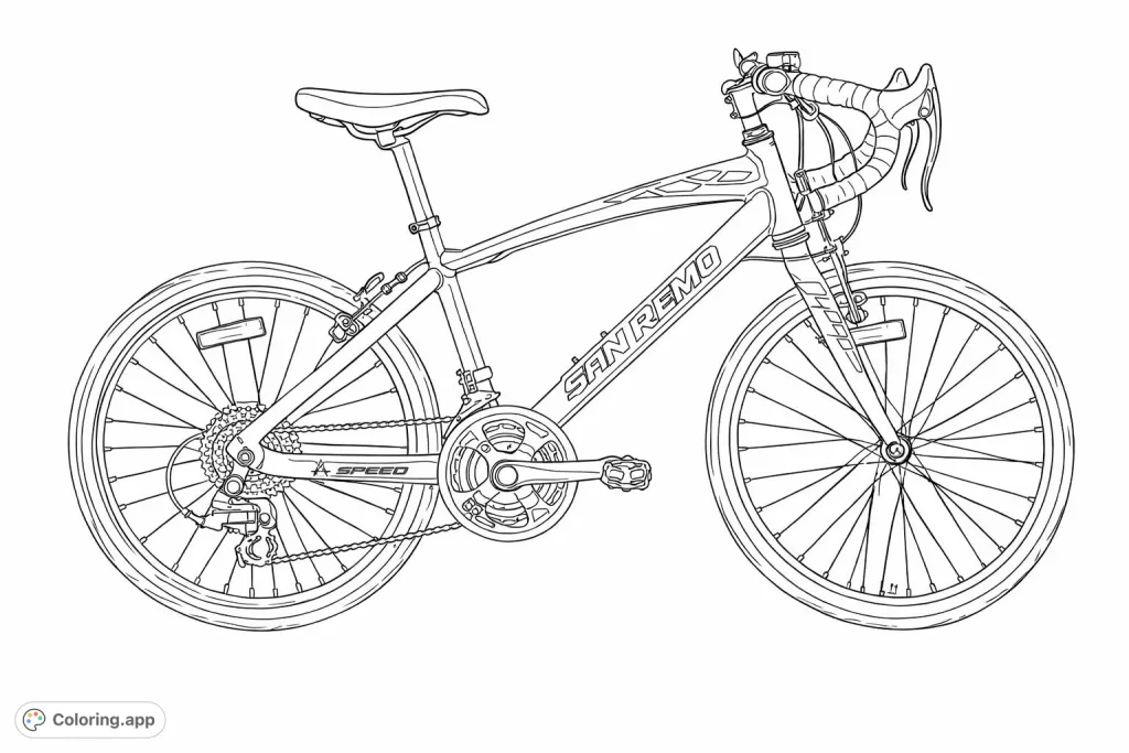 Sleek Road Bike - Coloring.app