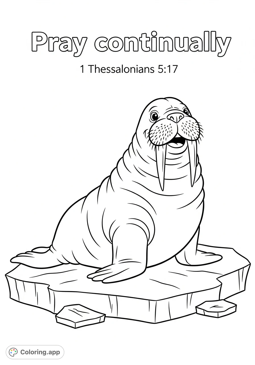 Smiling Walrus Scripture - Coloring.app