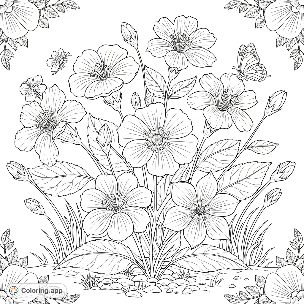 Intricate Floral Medley - Coloring.app