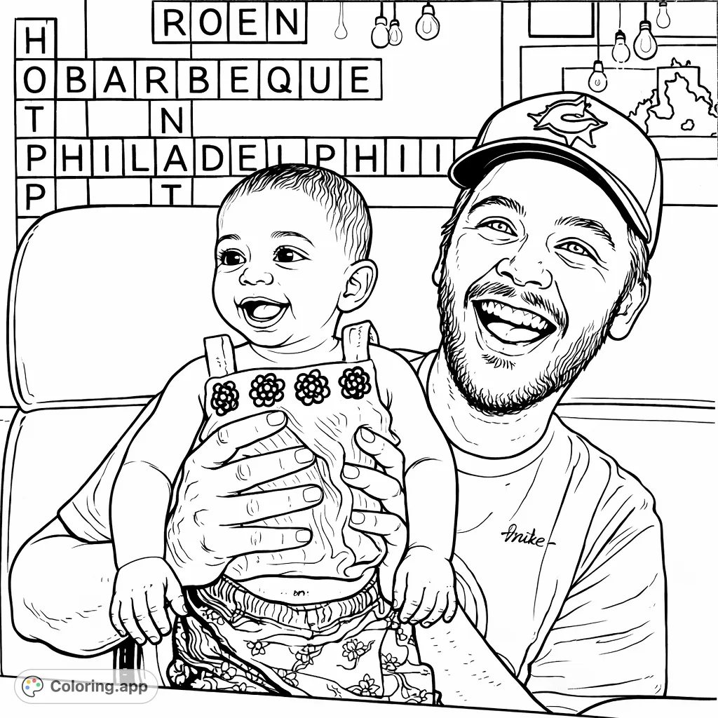 Joyful Parent and Baby Portrait - Coloring.app