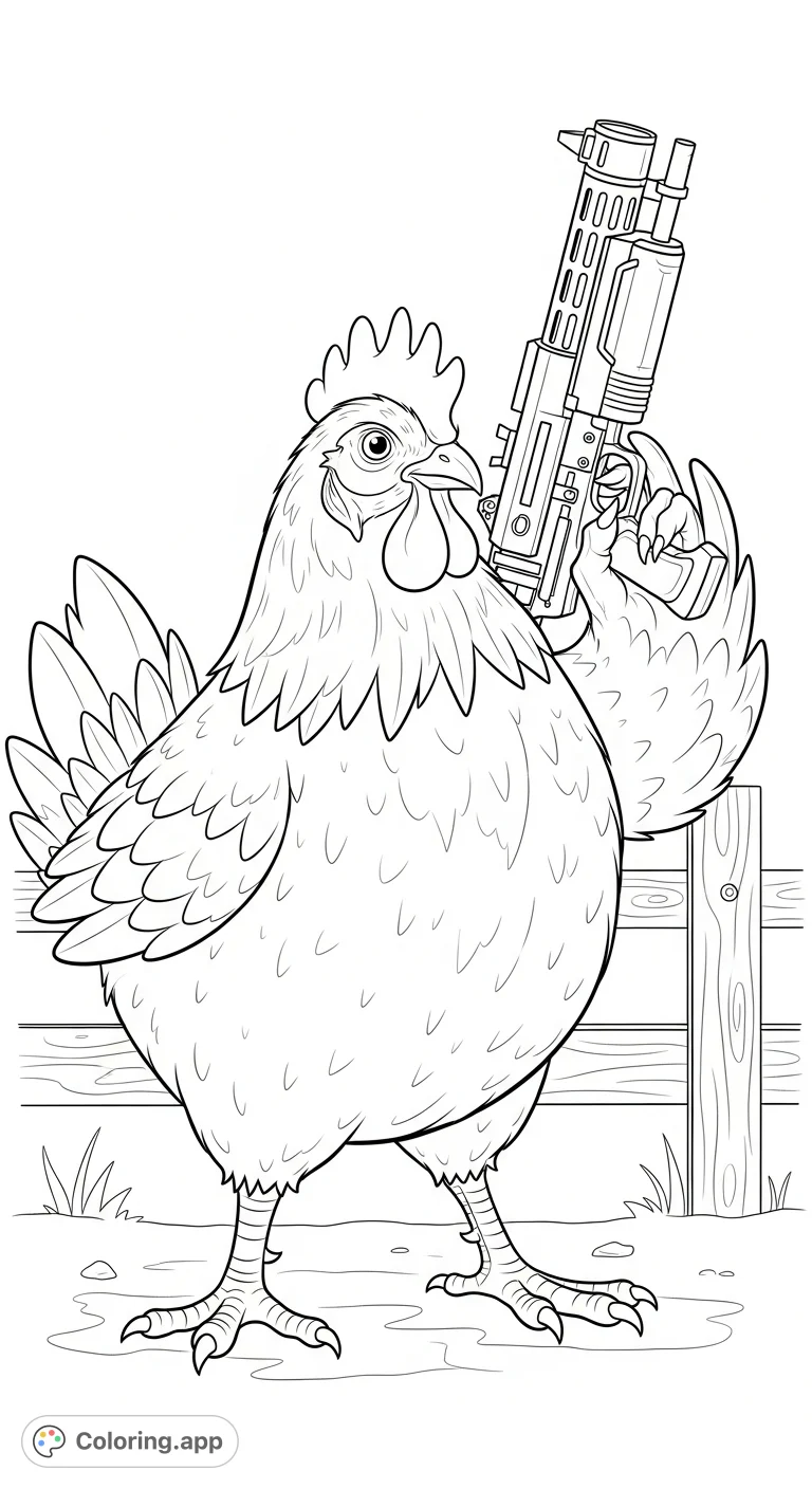 Armed Feathered Guardian - Coloring.app