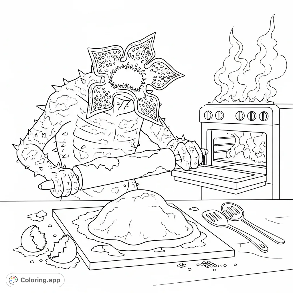 Demogorgon's Baking Disaster - Coloring.app