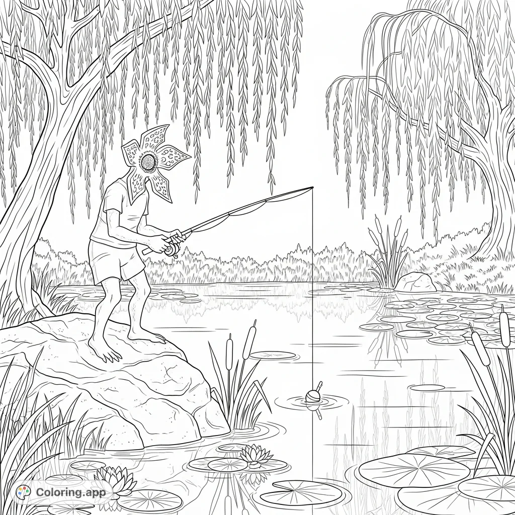 Demogorgon's Fishing Day - Coloring.app