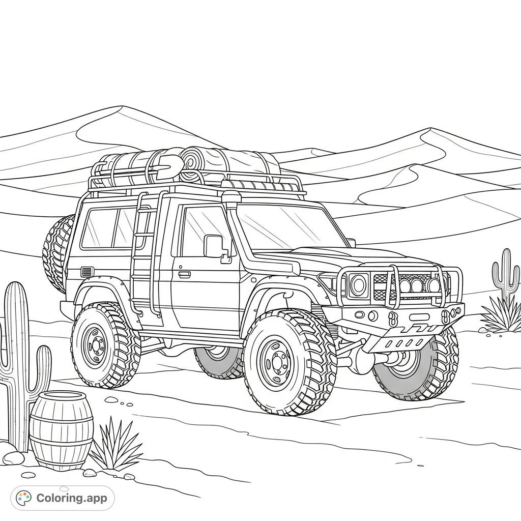 Desert Rescue Off-Road Vehicle - Coloring.app