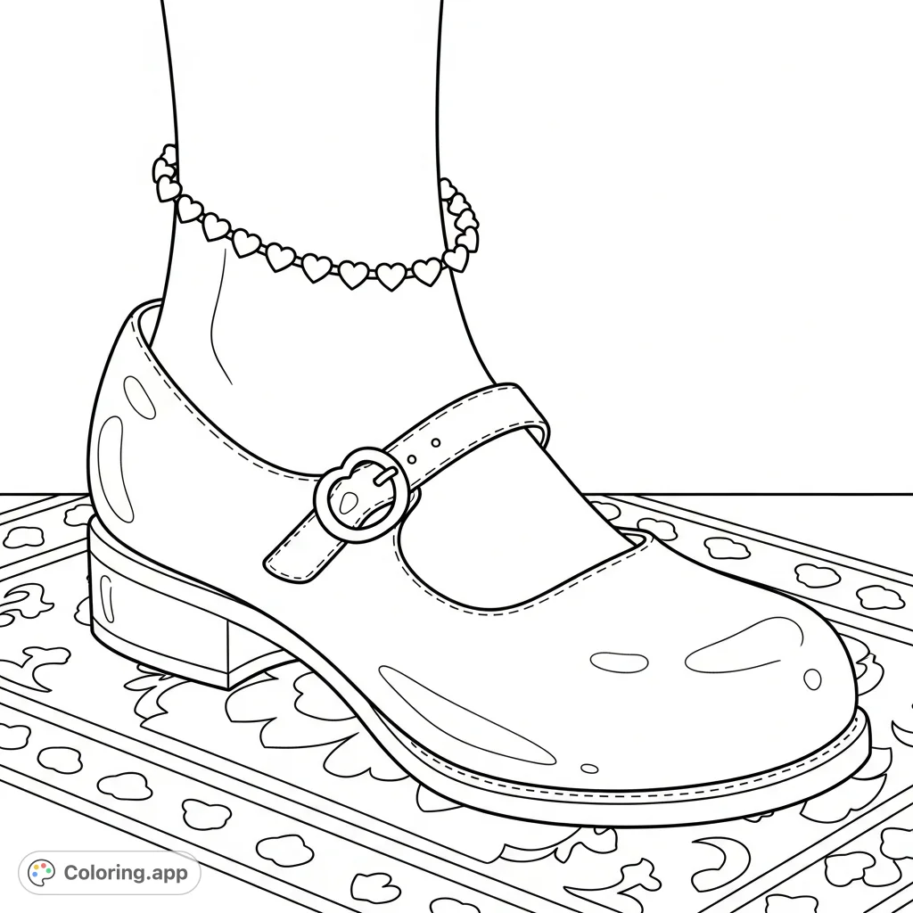 Charming Mary Jane Shoe - Coloring.app