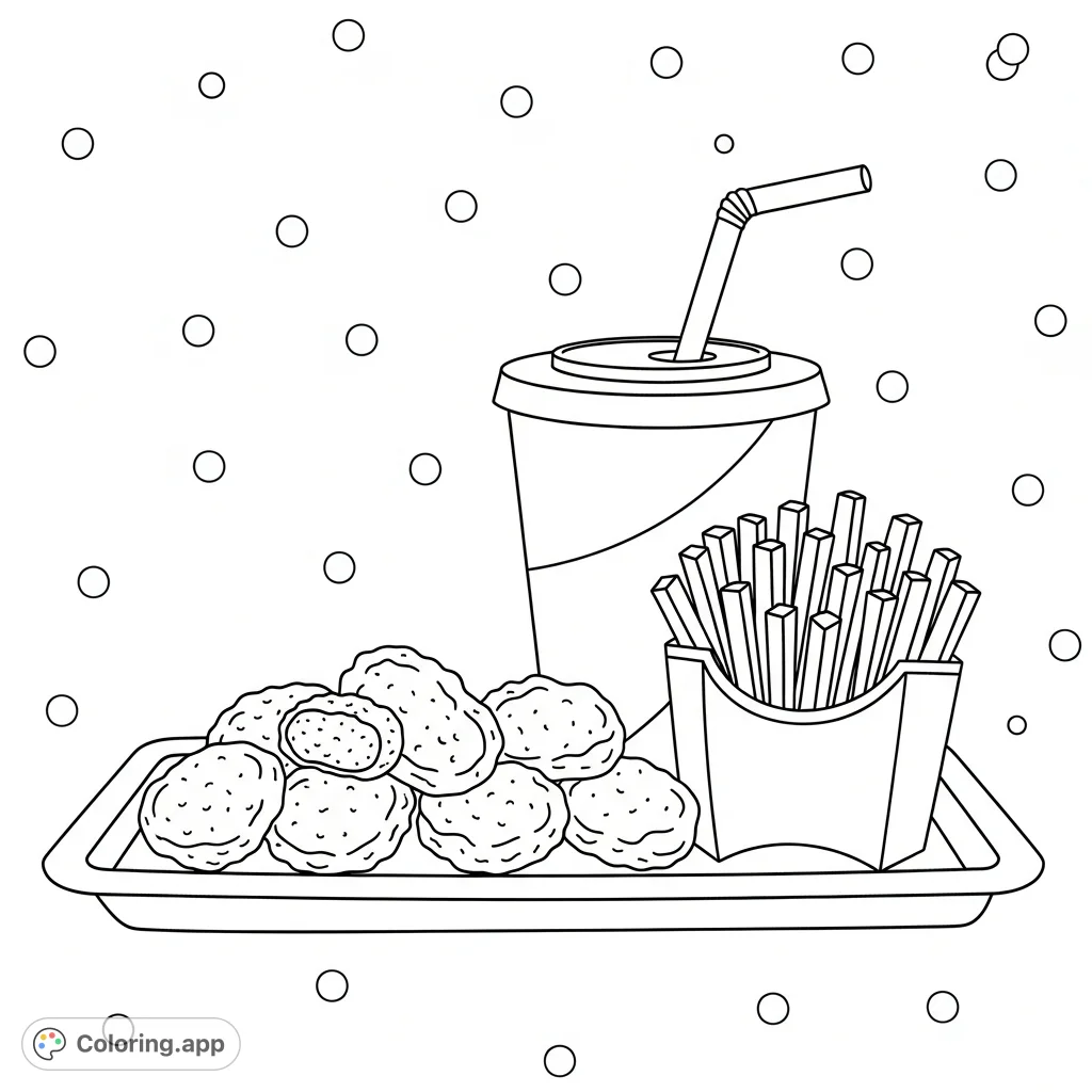 Cute Fast Food Meal - Coloring.app