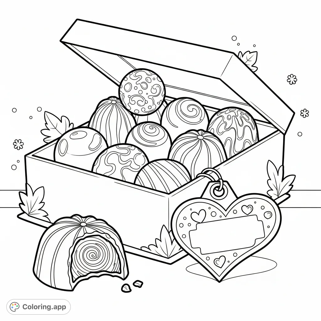 Deluxe Chocolate Box - Coloring.app