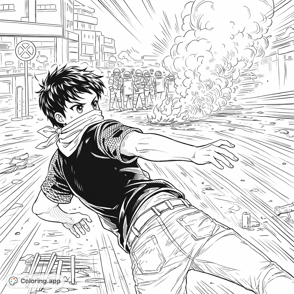 Dynamic Urban Protest - Coloring.app