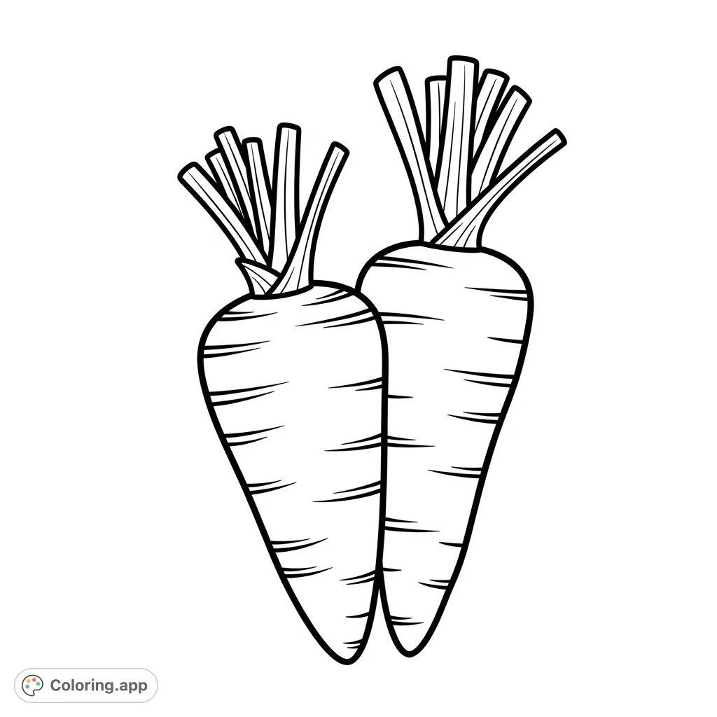 Garden Carrots Duo - Coloring.app