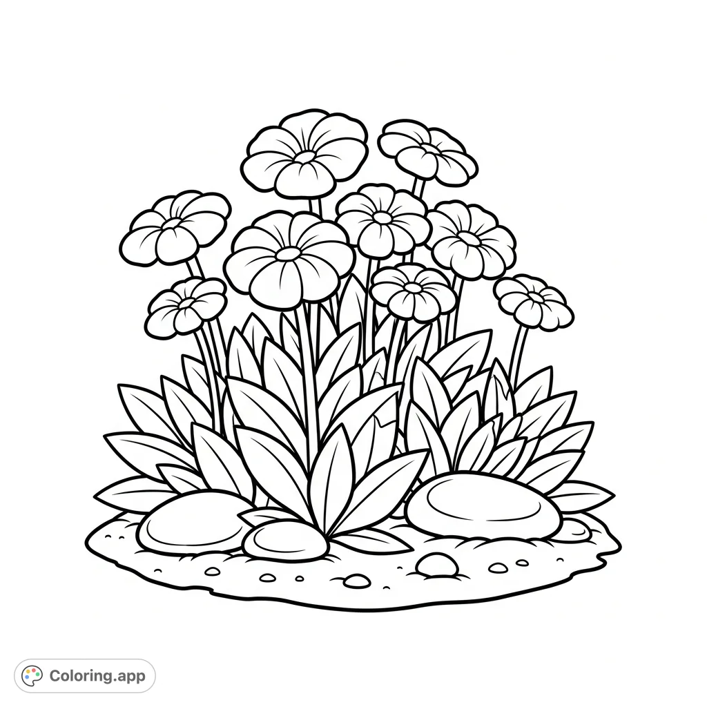 Whimsical Flower Patch - Coloring.app