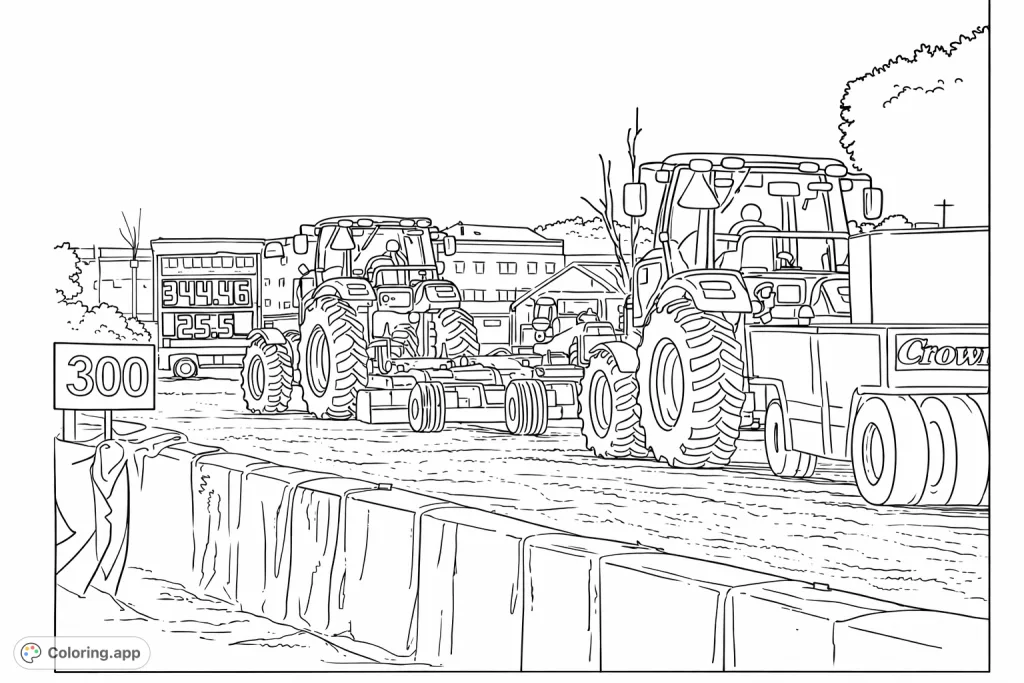 Tractor Pull Power Challenge - Coloring.app