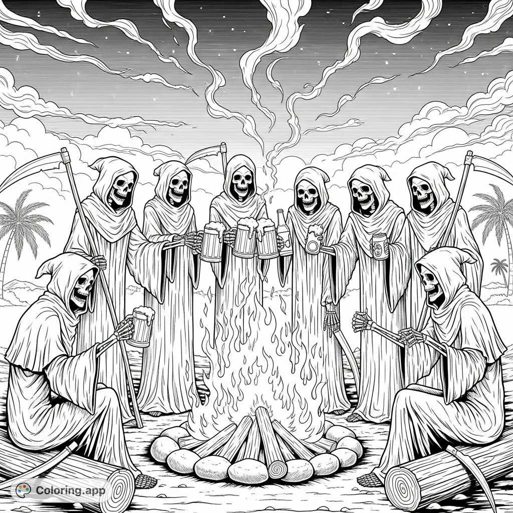 Reapers' Summer Bonfire - Coloring.app