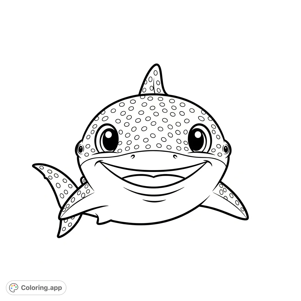 Joyful Whale Shark Expression - Coloring.app