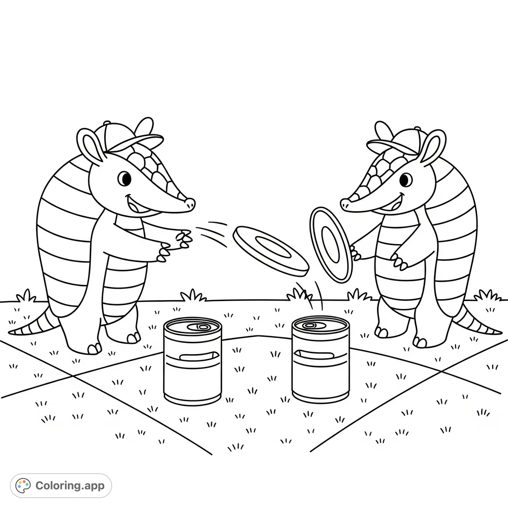 Kawaii Armadillos Can Jam - Coloring.app