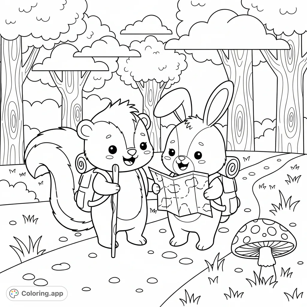 Kawaii Woodland Friends Adventure - Coloring.app
