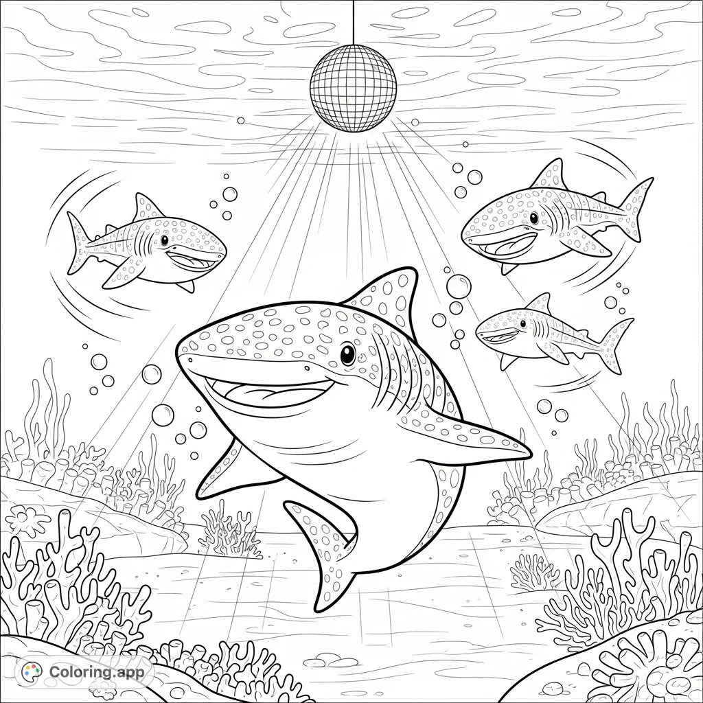 Underwater Whale Shark Dance - Coloring.app