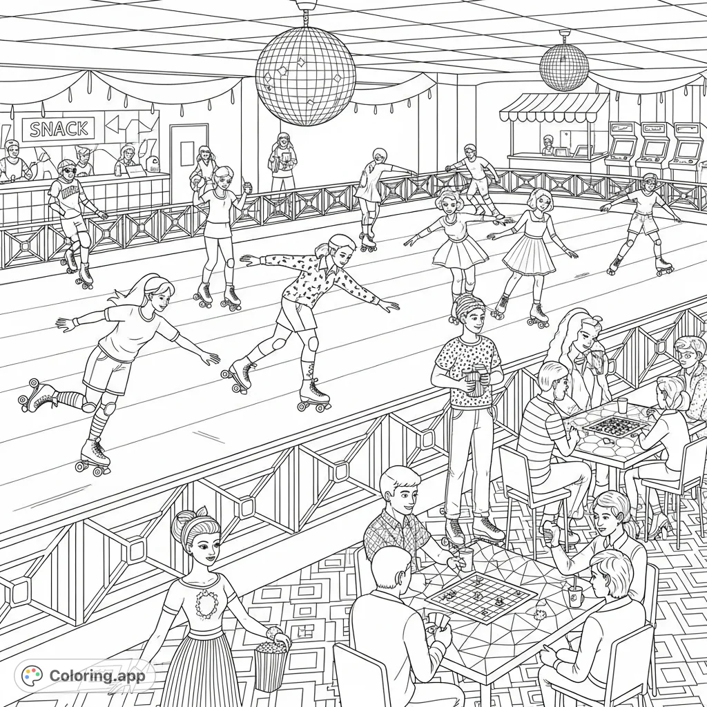 roller skate coloring pages free