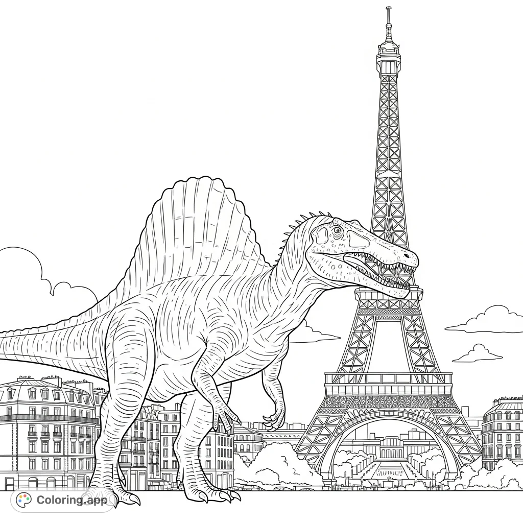 Spinosaurus Parisian Adventure - Coloring.app
