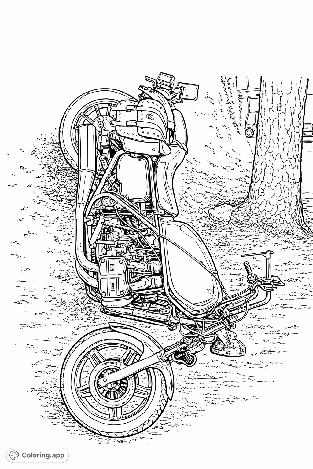 Classic Motorcycle Machine - Coloring.app