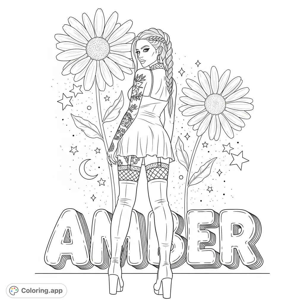 Gothic Woman Graffiti Art - Coloring.app