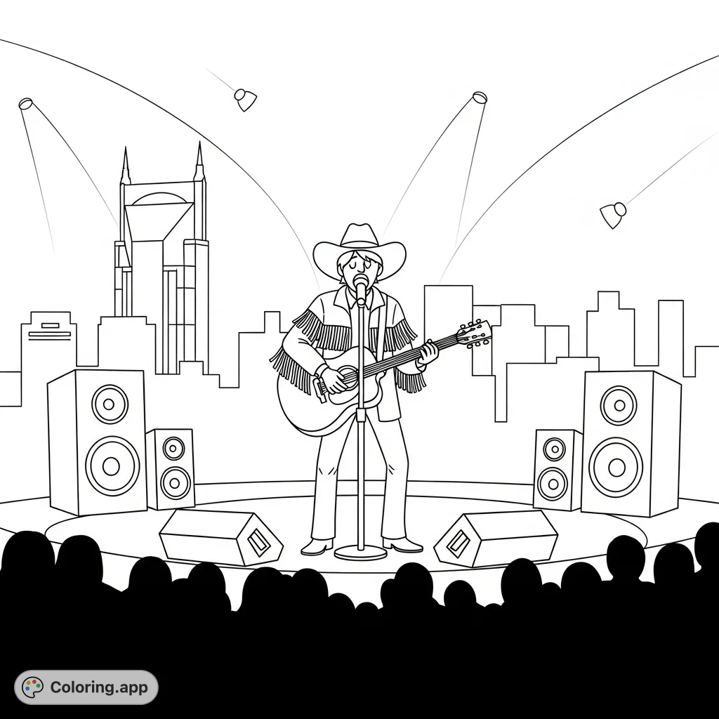 Country Star Concert Scene - Coloring.app