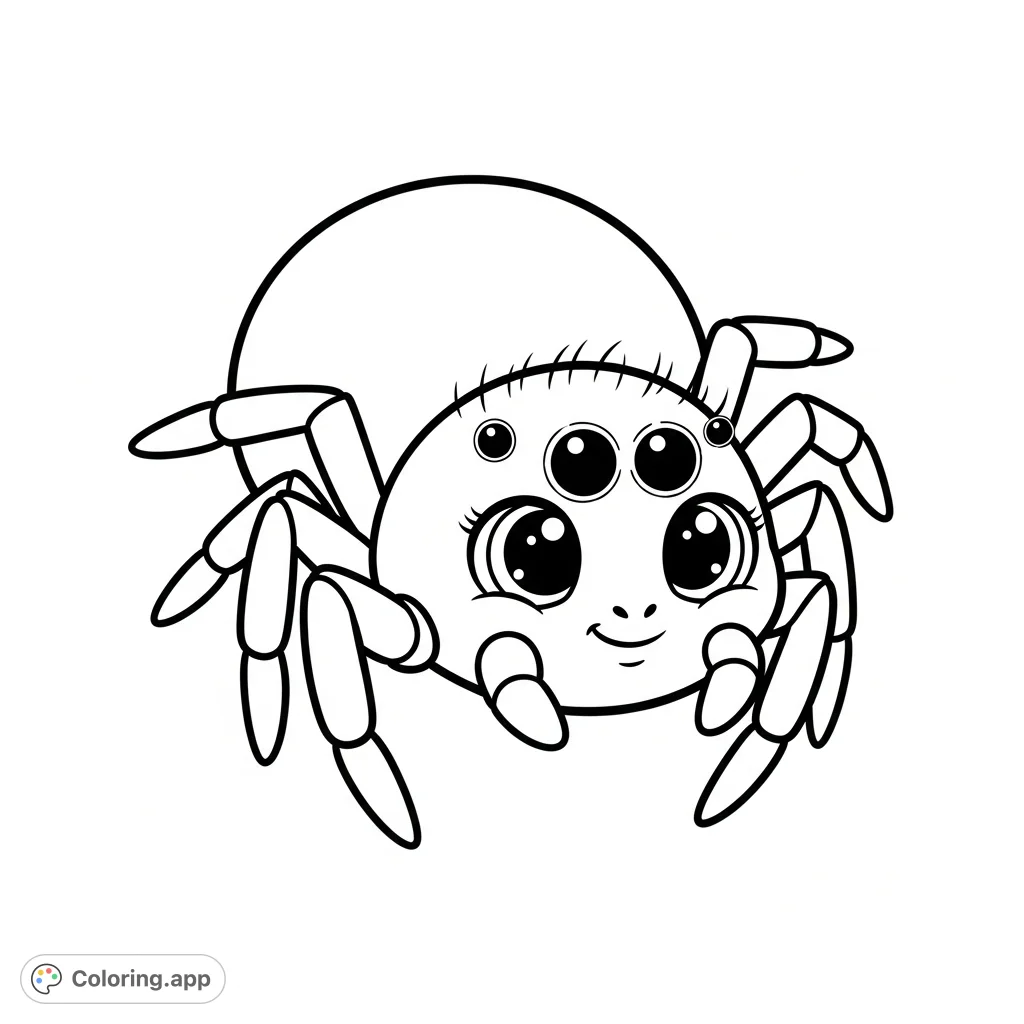 Adorable Jumping Spider Friend - Coloring.app