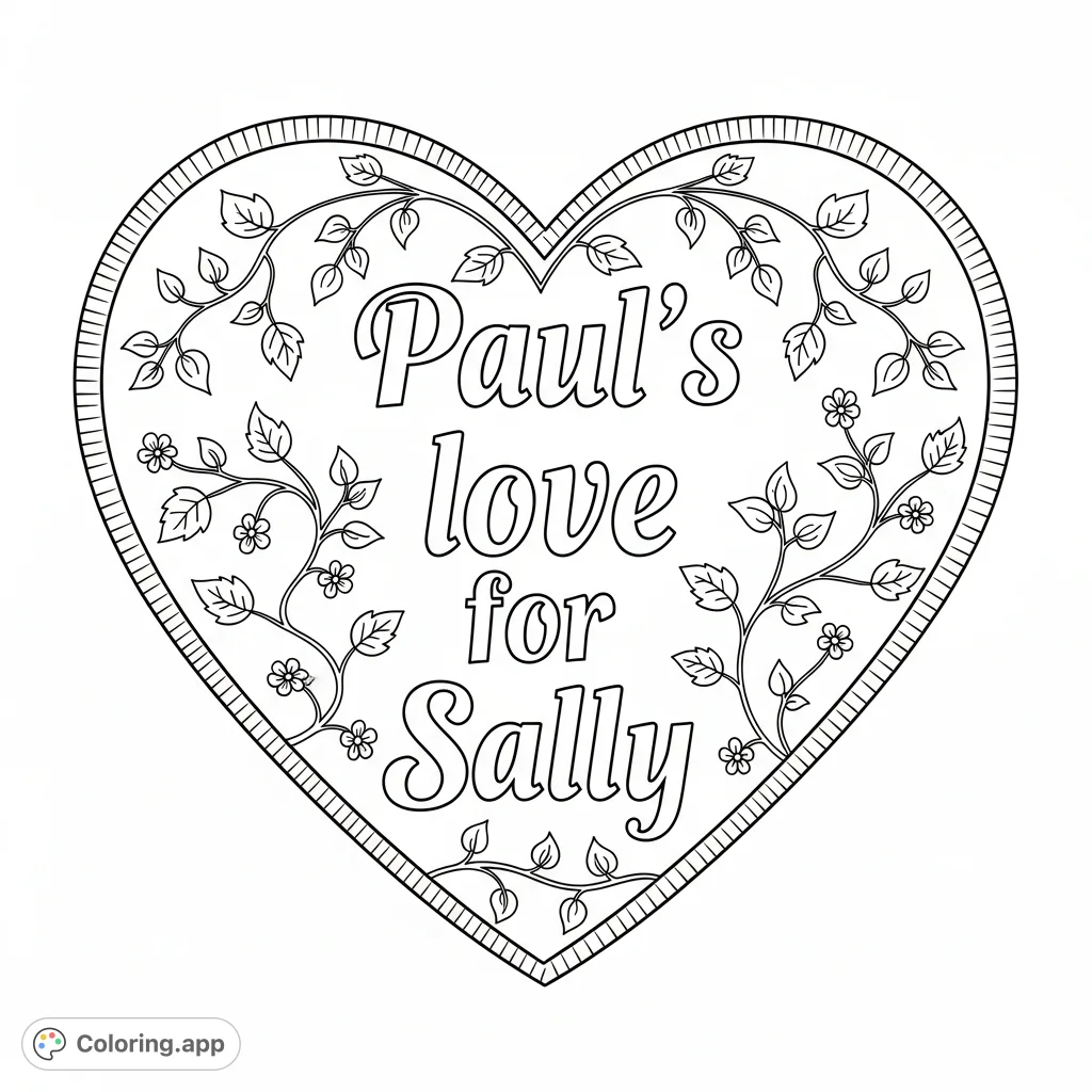 Paul's Love Heart - Coloring.app