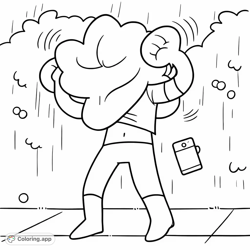 Person Caught in a Shower - Coloring.app