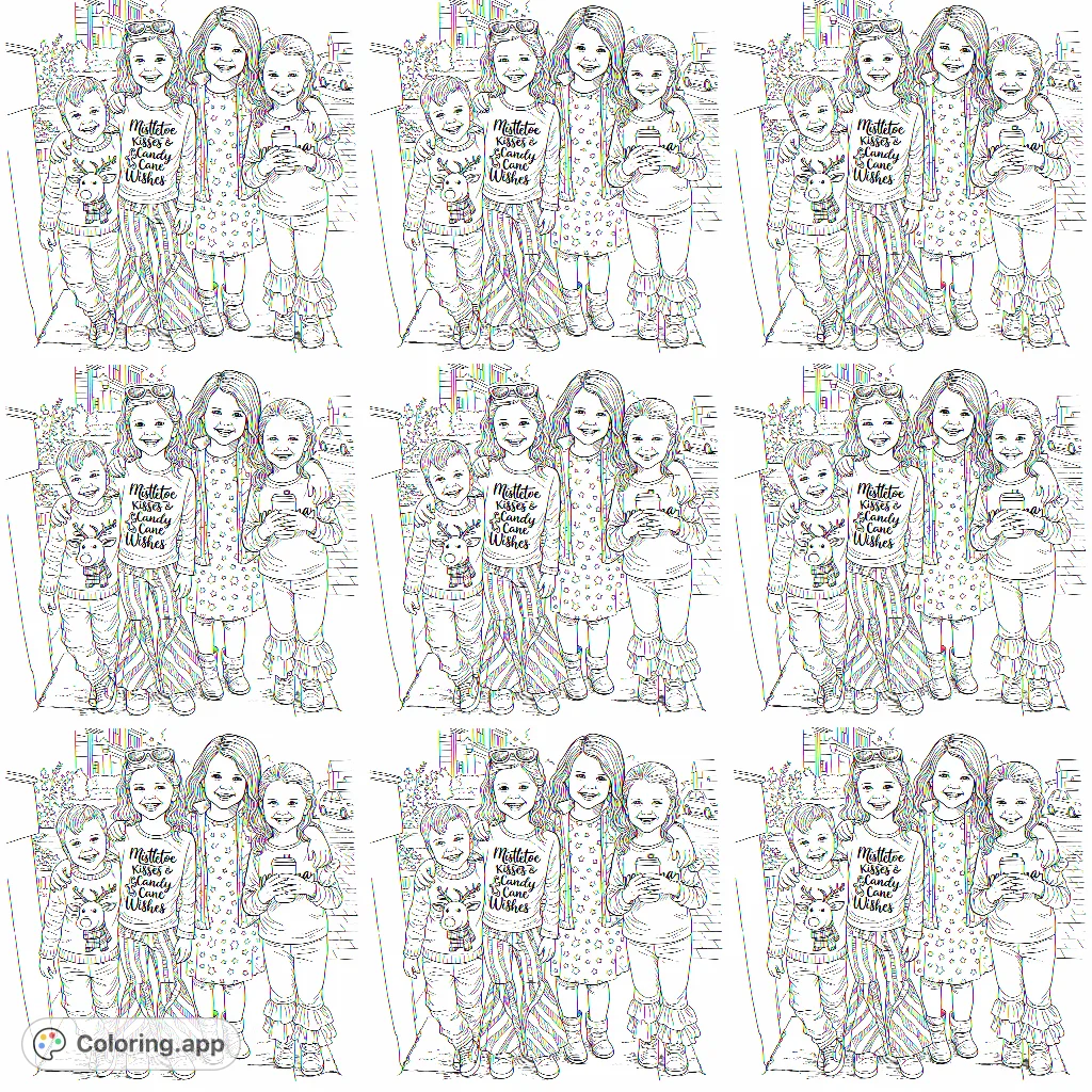 Festive Friends Together - Coloring.app