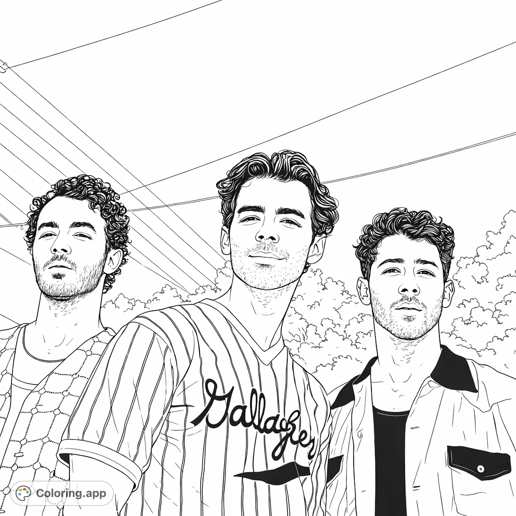 Pop Star Trio Portrait - Coloring.app