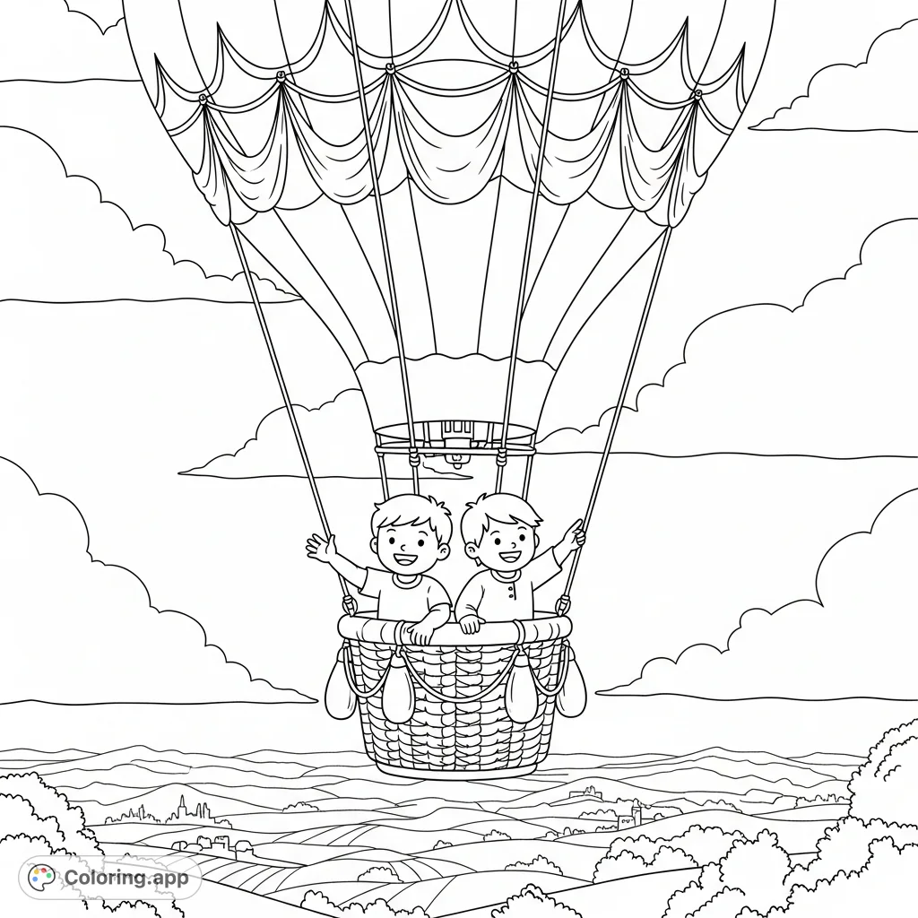 Children's Balloon Sky Adventure - Coloring.app