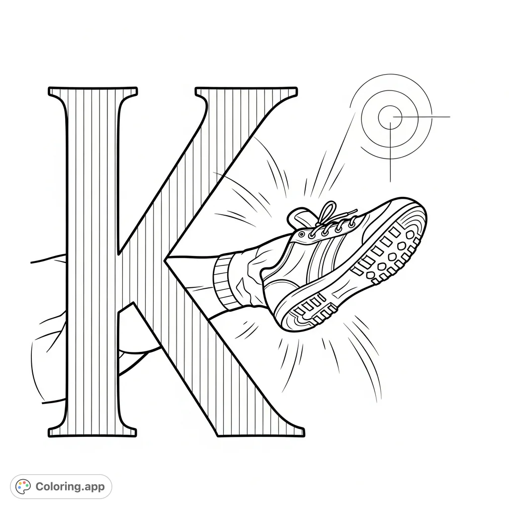 Letter K Kick - Coloring.app