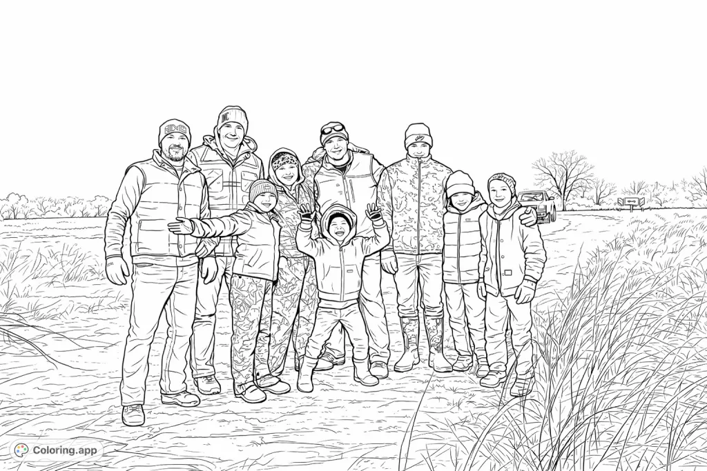Outdoor Family Gathering - Coloring.app