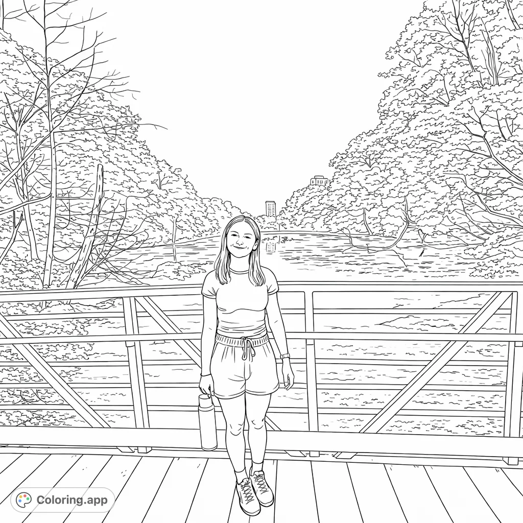 Nature Bridge View - Coloring.app